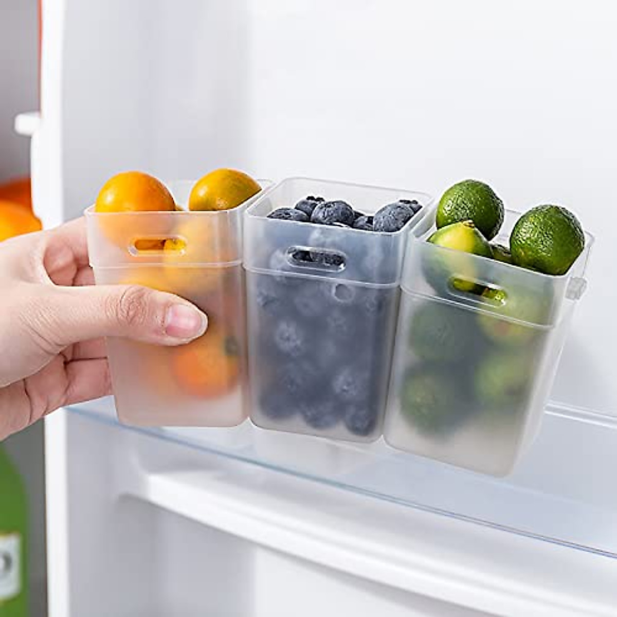 WonLiq 3 Pack - Refrigerator Organizer Container, Fridge Side Door Small Objects Storage Container, Kitchen Household Sundries Storage Box (Large size)