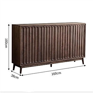 HARAY Shoe Rack 5-Tier Shoe Cabinet, Black Walnut Shoe Storage Cabinet w/ 4 Doors, Freestanding Sideboard Storage Cabinet Entryway, Living Room, Dining Room Shoe Storage Organizer (WANGJIANJUN2023)