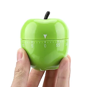 Kitchen Timer, 60 Minutes Mechanical Wind-Up Timer Apple Shape Kitchen Cooking Timer No Battery Needed,Suitable for Kitchen Cooking Baking Housework Labs Timing