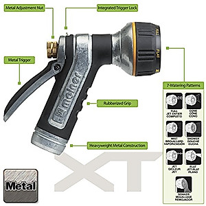 Melnor XT451 Heavyweight Metal 7-Pattern Nozzle, 1-(1 Pack), Basic