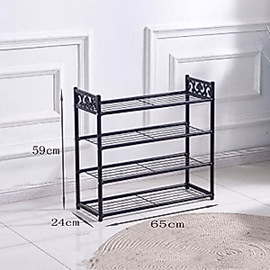 DINGZZ Simple Metal Shoe Rack, Iron Storage Rack, Black Iron Rack, Dormitory Shoe Rack