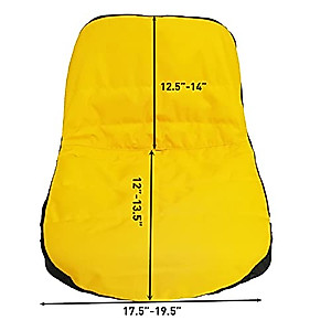 GaeaAuto Riding Lawn Mower Seat Cover 600D Oxford Cloth Weatherproof Deluxe Durable Tractor Seat Cover, Yellow, Medium