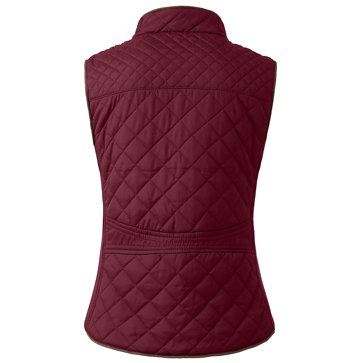NE PEOPLE Women’s Quilted Vest – Lightweight Sleeveless Full Zip Up Casual Stand Collar Padding Gilet Jacket with Pockets NEWV40 Burgundy S