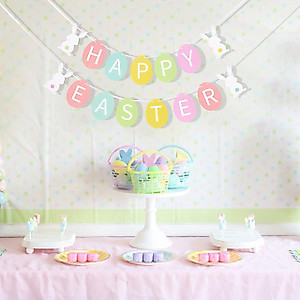 Happy Easter Banner - Easter Decoration/decor,bunny Easter Banner,easter Garland/bunting, Spring Banner