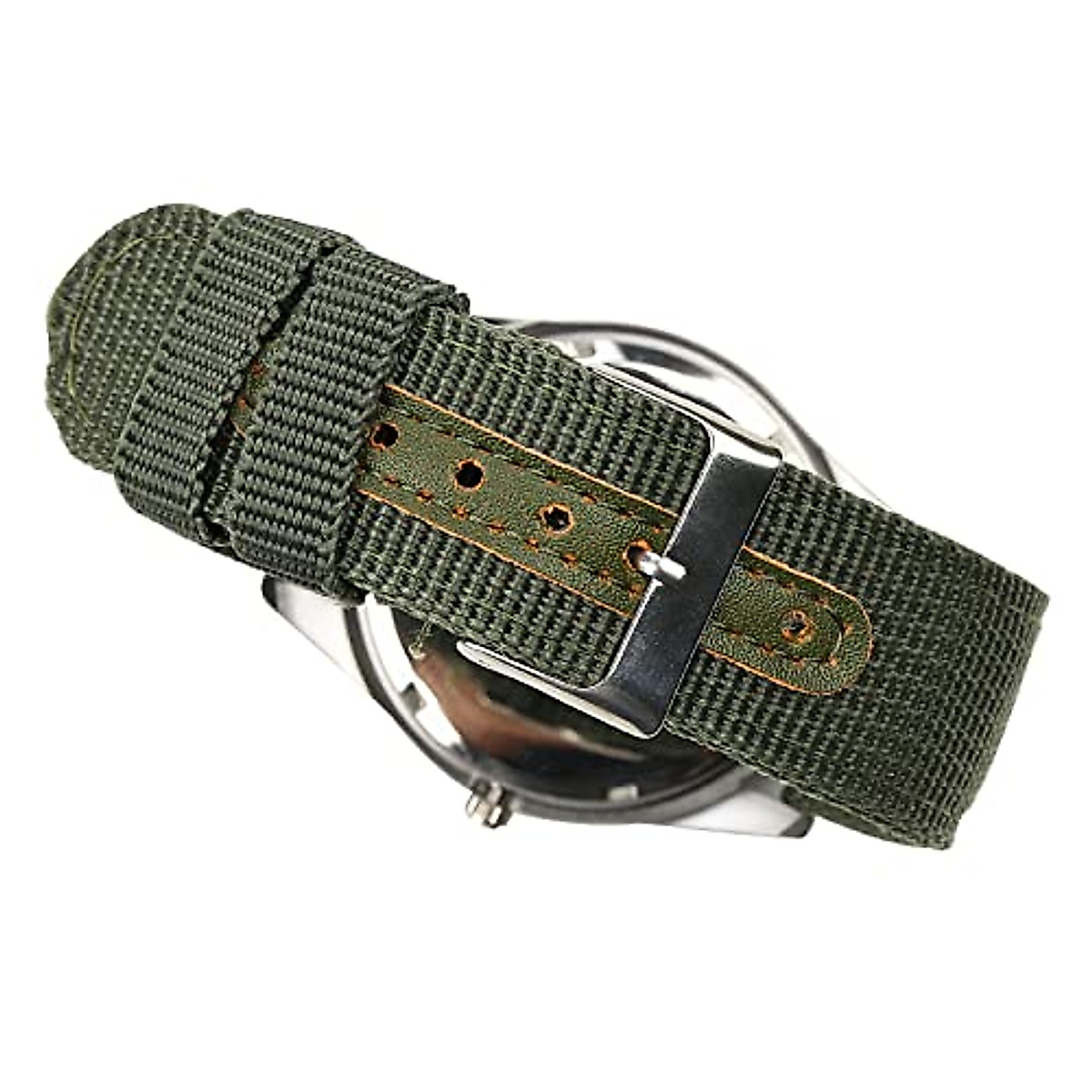 Gosasa Unisex Military Watches Sport Textile Nylon Strap Luminous Fashion Watch Analog Display Quartz Waterproof Casual Wristwatch (Green 2)