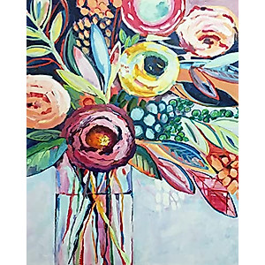 Paint by Numbers Flowers, Abstract Paint by Number for Adults, Adult Paint by Number Kits on Canvas Drawing Paintwork with Paintbrushes, Easy Paint by Numbers for Kids Art Crafts 16"x20"(Frameless)