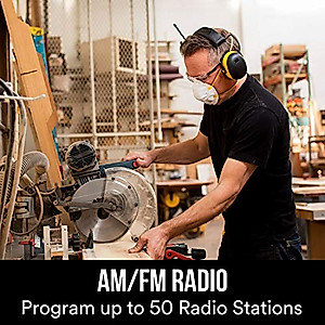 3M WorkTunes Hearing Protector with AM/FM Radio, NRR 24 dB,Black/Yellow