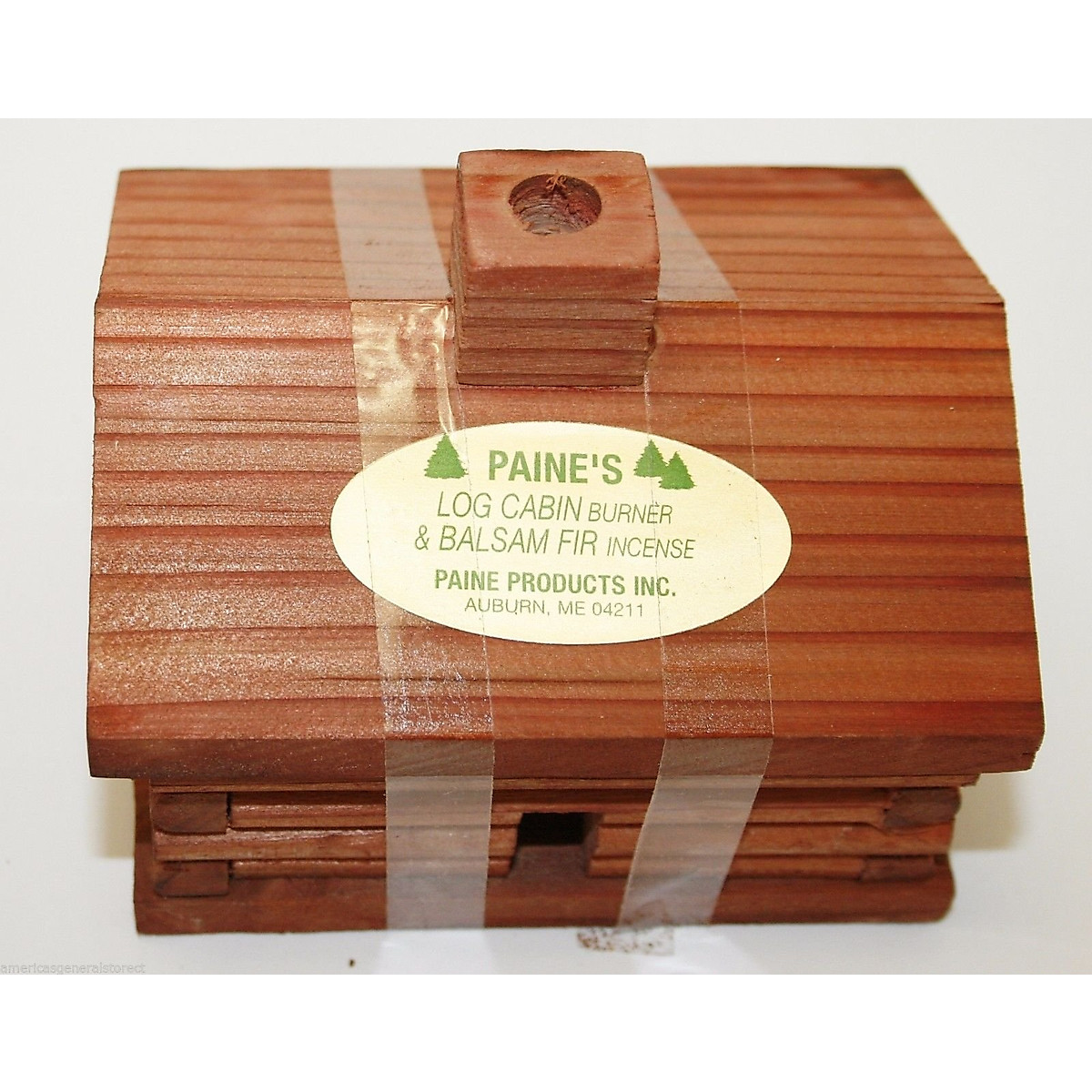 Paine's Medium Log Cabin Incense Burner Comes with 10 Balsam fir logs