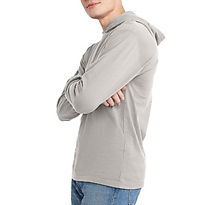 Hanes Comfortblend Men's T-Shirt, Long-Sleeved Hoodie, Garment Dyed Cotton Tee, Concrete Gray