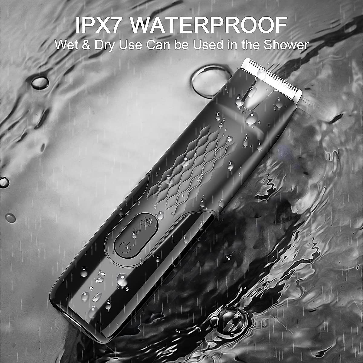 Groin Hair Trimmer for Men,Electric Ball Trimmer/Shaver with Led Light,Replaceable Ceramic Blade Heads,PX7 Waterproof Grooming Kit,1.5Hours Runtime