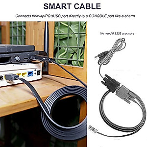 USB Console Cable, BENFEI 6 ft USB to RJ45 Cable Essential Accesory Compatible with Cisco, NETGEAR, Ubiquity, LINKSYS, TP-Link Routers/Switches for Laptops in Windows, Mac, Linux - FTDI Chip