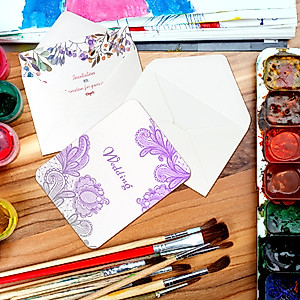 50 Set 140lb Blank Watercolor Cards with Envelopes, Heavyweight 100% Cotton 300gsm Watercolor Postcards Bulk, Foldable 4 x 6 Inch Greeting Cards Making for Christmas Wedding Birthday Invitations