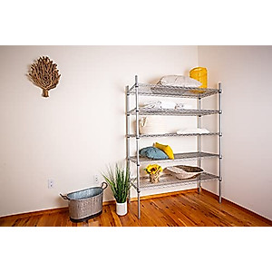 Omega 12" Deep x 60" Wide x 74" High 5 Tier Gray Starter Shelving Unit