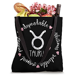 Taurus Description Apparel Men Women Funny Zodiac Sign Gift Tote Bag