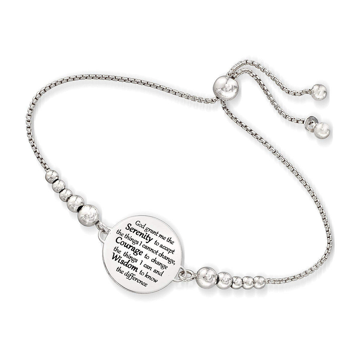 Ross-Simons Italian Sterling Silver "Serenity Prayer" Bolo Bracelet