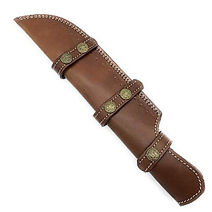13.25" long custom handmade leather sheath for 8"—8.5" cutting blade knife