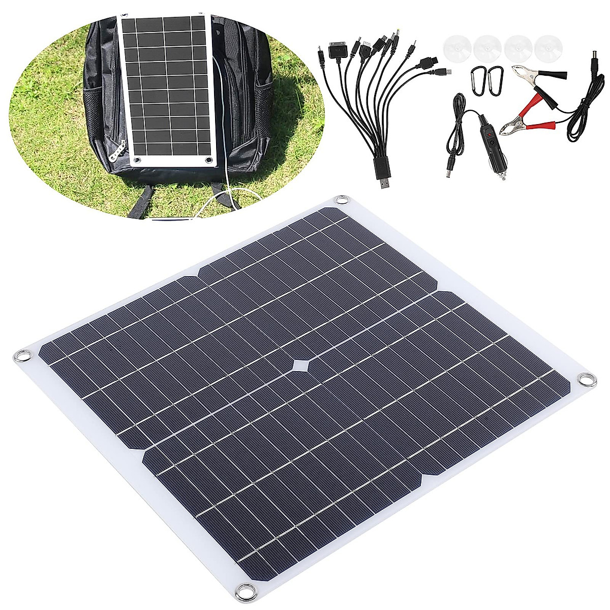 Portable Solar Panels, Portable Solar Panel Kit Folding Solar Charger 20W 18V Mini Solar Panels Suitcase Dual USB