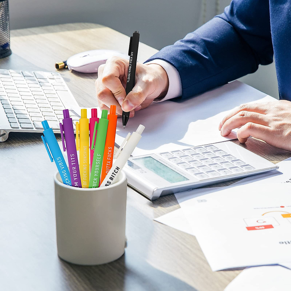 Niziline 11/22Pcs Swear Word Daily Pen Set, Yocartgo Pens, Funny Pens, Funny Office Gifts (11)