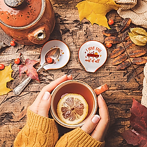 Whaline Fall Spoon Rest Autumn Pumpkin Truck Coffee Spoon Rest Ceramic Teaspoon Holder Small Sauce Dishes Dipping Bowl Ring Dish for Holiday Party Counter Kitchen Housewarming Gift, 2Pcs