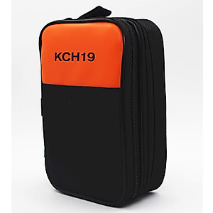 TestHelper KCH19 Double Layered & Padded Carrying Zipper Case with Wrist Strap Use for Handheld Multimeter,Phase Indicator,Thermometer, Calibrator,Clamp Meter
