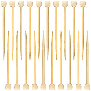 20 Pieces Bamboo Marking Pins Smooth Single Pointed Knitting Needles 2.75 Inch Long Marking Pins Knitting Accessories Crochet Supplies for Beginners DIY Craft Making, Mini Size