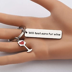 CHOORO Funny Audiology Audiologist Gift Will Test Ears For Wine Keychain Sound Wave Art Audiology Gift (Will Test Ears K)