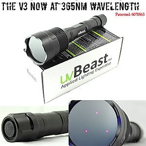uvBeast New V3 365nm Black Light UV Flashlight – HIGH Definition Ultraviolet - HIGH Power and Long Range Professional Grade Beam Best for Professional/Commercial Use – USA Stock