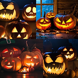 Pumpkin Carving Kit with 12PCS Halloween Pumpkin Teeth, Stainless Steel Sculpting Tools, Carving Knife Set for Halloween Decoration Jack-O-Lanterns, Pumpkin Cutting Supplies Gift for Halloween(20PCS)