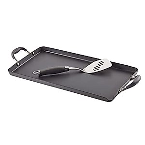 Anolon Advanced Hard Anodized Nonstick Griddle Pan/Flat Grill, 10-Inch, Gray