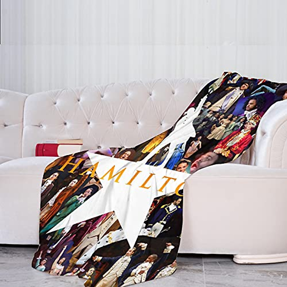 American Musical Flannel Blanket Ultra Soft Home Decor Air Conditioned Throw Bed Blanket for Camp Sofa Chair Couch 50"X40"