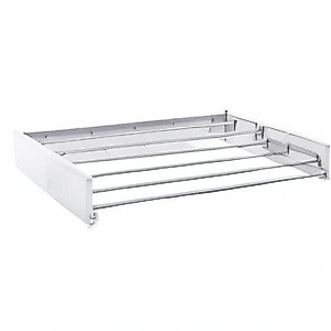 Lader Ned Wall Mounted Drying Rack, Elegant Towel Rack & Clothes Drying Rack Collapsible for Laundry Space-Saving, Folding, Stainless-Steel 60lbs Capacity 40" (White)