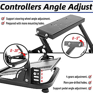 Minneer PRO Racing Wheel Stand Height Adjustable with Shifter Upgrade for Logitech G25,G27,G29,G920,G923,Thrustmaster TMX, T80, Gaming Steering Simulator Cockpit Wheel and Pedals Not Included