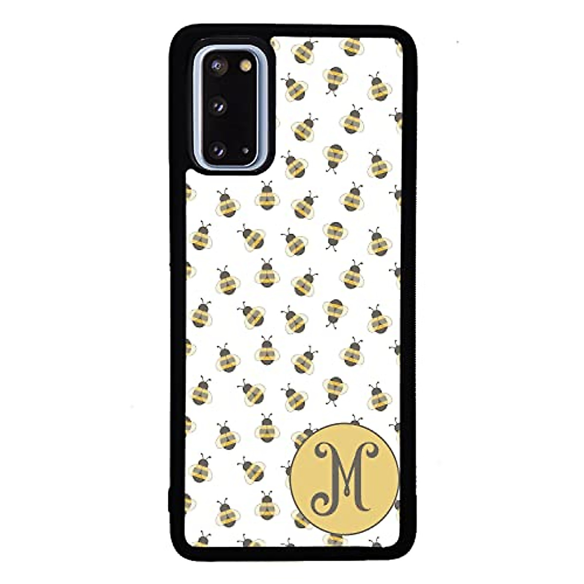 Honey Bumble Bee Personalized Black Rubber Phone Case Compatible With Samsung Galaxy S23 S23+ Ultra S22 S22+ S21 S21FE S21+ S20FE S20+ S20 Note 20 S10 S10+ S10e