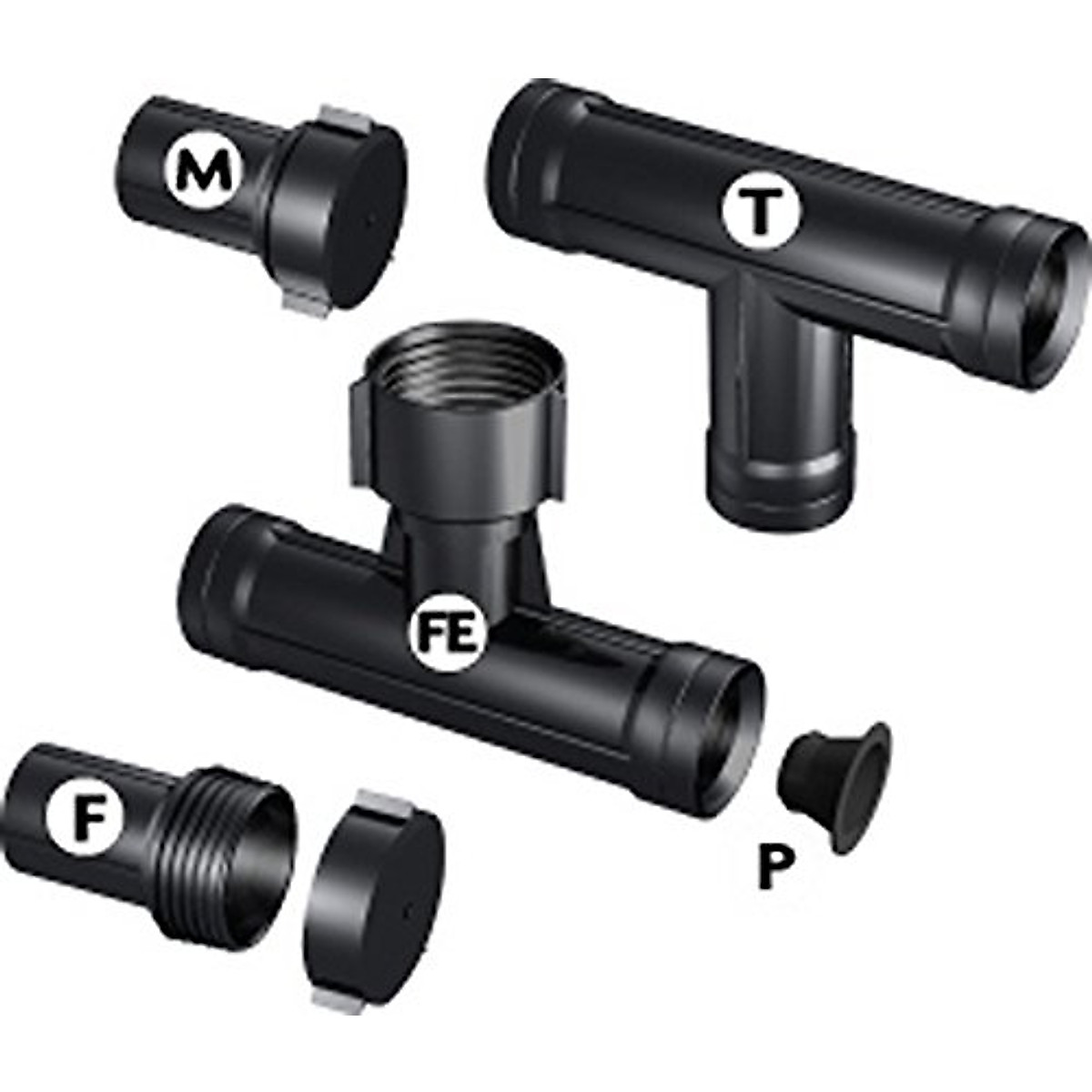 Swan Products MGEZFE3801 Miracle-Gro Soaker System Push on Fitting Replacement Piece: Feeder Connector, Black