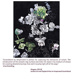 Ampersand Art Supply Scratch Art Panel: Museum Series Scratchbord, 1/8 Inch Flat Profile, 5" x 7" - Pack of 3