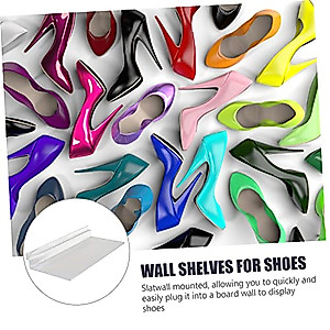 Unomor 6pcs Slot Display -Mounted Shelves Floating Shoe Display Shelves Wall Shelves for Shoes Wall Mounted Shelves Shoe Shelves for Wall Shelf Retail Shelves Transparent Plastic