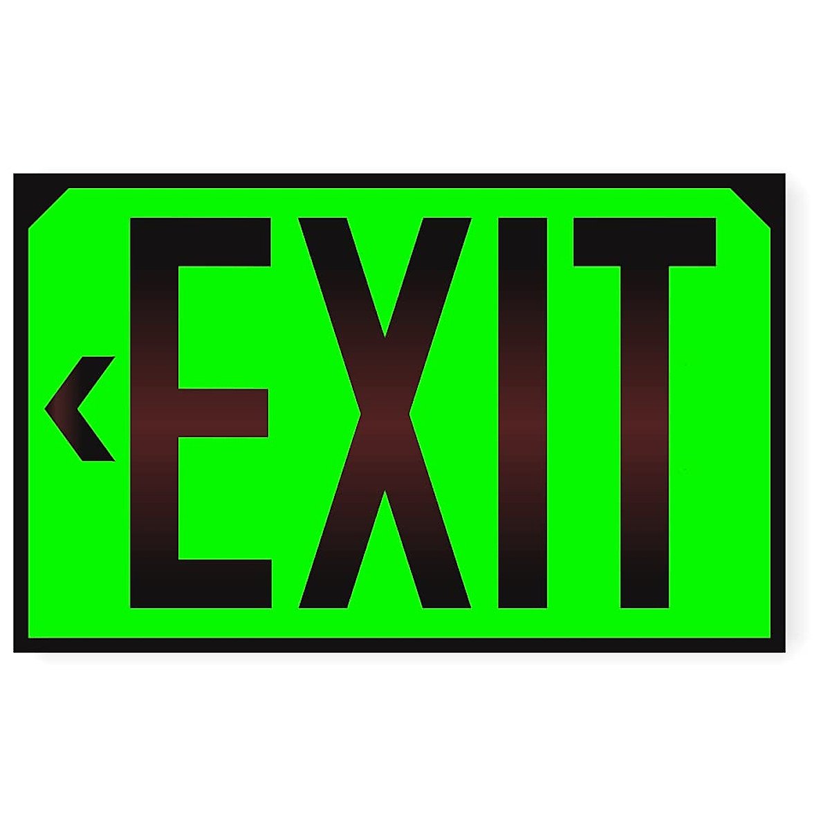 OSHA Photoluminescent Exit Sign (Red) UV Inks on Aluminum 12" x 7.5" | HEAT Resistant | COLD Tolerant | WEATHER Proof. - MADE IN USA - (Directional Arrows Included) | NightBright USA Part Number OCR-050