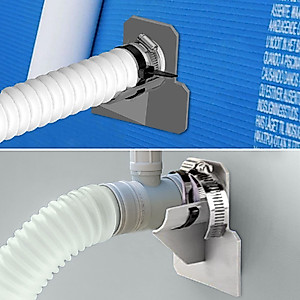 2PCS Swimming Pool Pipe Holders,Above Ground Pool Accessories,Pool Accessories,Pool Hoses for Above Ground Pools,Designed to Fit On Intex Pools,Preventing Pipes Sagging Accessory(Grey)