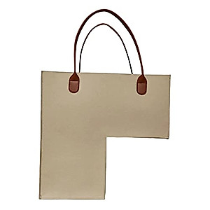 ＫＬＫＣＭＳ 2Pieces Stair Basket with Leather Handle for Carpeted Stairs, Staircase Basket for Wooden Stairs, Foldable Basket Organizer for Office, Brown and Beige