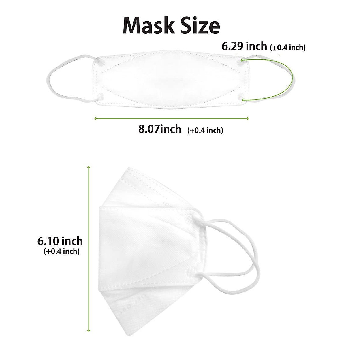 INT 【 10 Pack 】 TS KF94 Certified, Fresh Guard Safety Face Mask, Tri-Folding Style, 3D-Ergonomic Design, Individually Single Packs, White Color, Made in Korea. KF 94