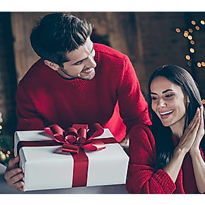 WREWING Anti Slip Bath Mats for Bathroom, Red Christmas Tree Bath Mat Set of 3 Bathroom Rugs/Contour Mat/Toilet Cover, Flannel PVC Bathroom Rugs Set for Christmas Bathroom Decor