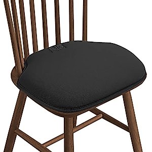 Big Hippo Chair Pads Memory Foam Chair Cushion for Dining Chairs Non Slip Kitchen Dining Chair Pad and Seat Cushion with Ties,Thicken Dining Chair Seat Cushion,16"x15"(1 Pack, Black)