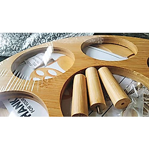 7 Bottles Coffee Syrup Rack- Rotating Syrup Bottle Holder Organizer- Kitchen Rack and Cobinet- Tabletop Freestanding Wine Rack- Lazy Susan for Bottle of Wine, Oil, Sauce, Alcohol