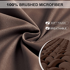 FreshCulture Twin Fitted Sheet 2 Pack - Hotel Quality - Ultra Soft & Breathable - Brushed Microfiber - Deep Pocket - Cooling Fitted Sheets for Twin Size Bed (Brown)