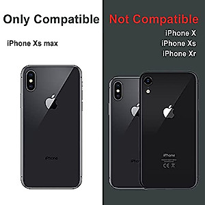 TORU CX PRO Case for iPhone Xs Max, with Card Holder | Slim Protective Cover with Hidden Credit Cards Wallet Flip Slot Compartment Kickstand | Include Mirror, Wrist Strap, Lightning Adapter - Black