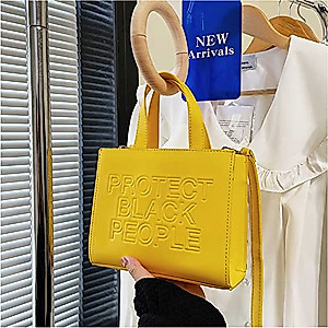 Qiayime Purse and Handbag Protect Black Women Bag Fashion Ladies PU Leather Top Handle Shoulder Satchel Bag Tote Crossbody (yellow)