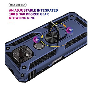 SKTGSLAMY for Moto G Power 2021 Case,with Screen Protector,[Military Grade] 16ft. Drop Tested Cover with Magnetic Kickstand Car Mount Protective Case for Motorola Moto G Power 2021, Blue