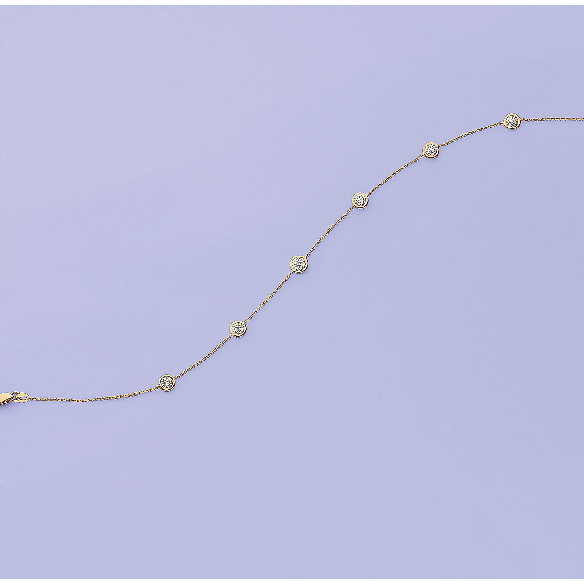 Ross-Simons 0.25 ct. t.w. Pave Diamond Station Anklet in 14kt Gold