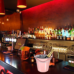 Metal Bucket Mini Metal Buckets Tinplate Tin Pails with Handles Copper Ice Tong Easter Candy Basket Gift Box Succulent Planter Votive Candles Holder 1. 25 Liter Small Metal Bucket