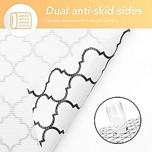 Glotoch Express Non Slip Shelf Liners for Kithchen Cabinets, Premium Cabinet Liners for Shelves, Fridge, Bathroom, Pantry, 12" X20FT, White and Black